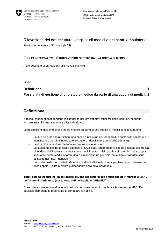 Dati strutturali degli studi medici - Foglio informativo - Studio ...