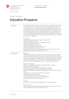 Education Prospects | Fact sheet | Federal Statistical Office
