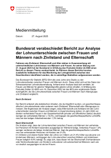 Bundesrat verabschiedet Bericht zur Analyse der Lohnunterschiede ...