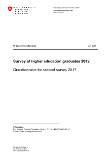 Survey of higher education graduates - Questionnaire for second survey ...