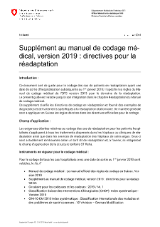 Supplément au manuel de codage médical, version 2019: directives pour ...