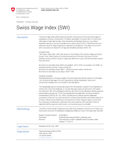Swiss Wage Index | Fact sheet | Federal Statistical Office