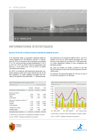 Bilan et état de la population du canton de Genève en 2018 - Canton de ...